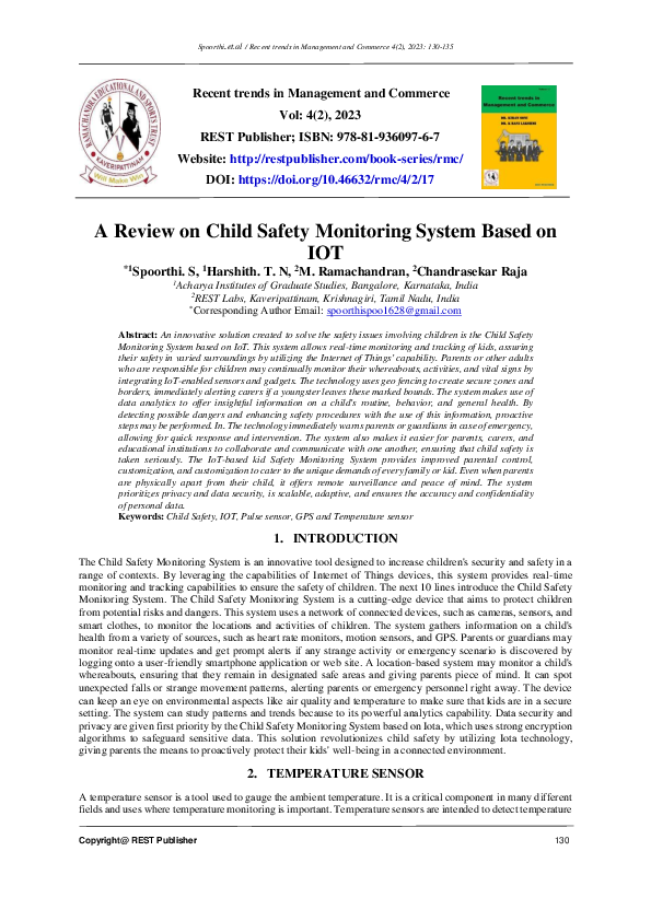 (PDF) A Review on Child Safety Monitoring System Based on IOT