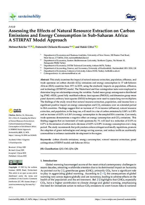 (PDF) Assessing the Effects of Natural Resource Extraction on Carbon ...