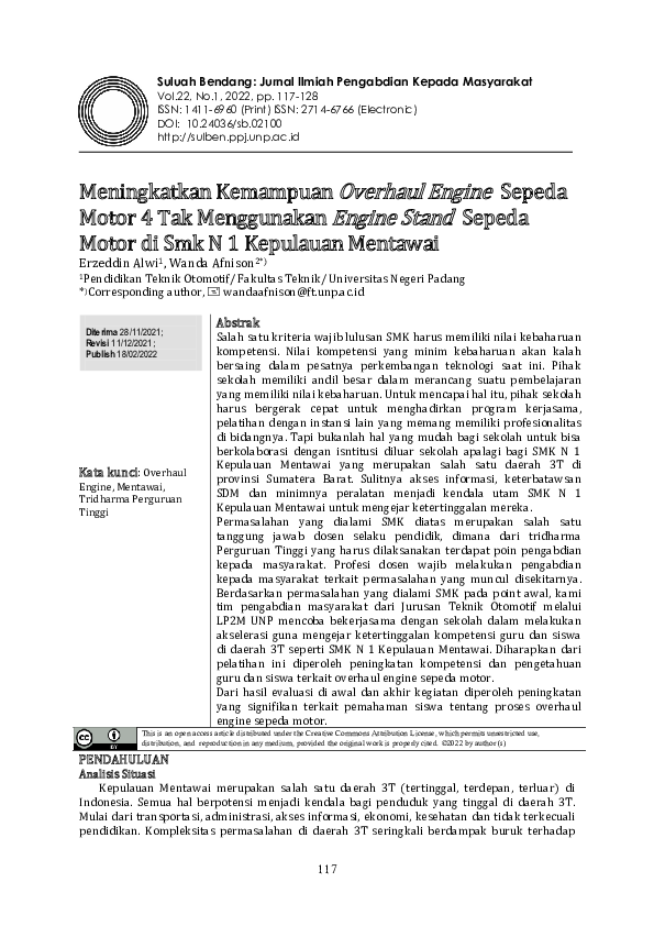 (PDF) Meningkatkan Kemampuan Overhaul Engine Sepeda Motor 4 Tak ...