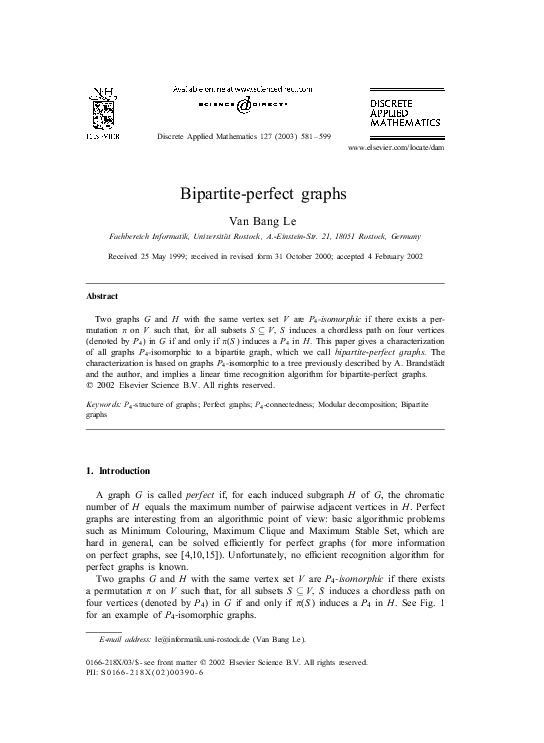 (PDF) Bipartite-perfect graphs