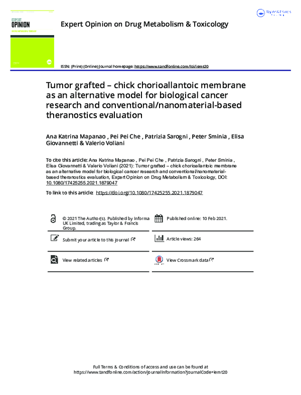 (PDF) Tumor grafted – chick chorioallantoic membrane as an alternative ...