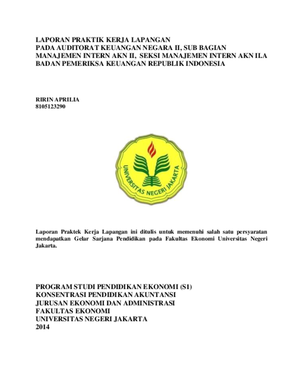 (PDF) Laporan Praktik Kerja Lapangan Pada Auditorat Keuangan Negara II, Sub Bagian Manajemen ...