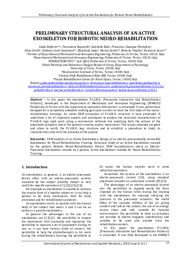 (PDF) Preliminary Structural Analysis of an Active Exoskeleton for ...