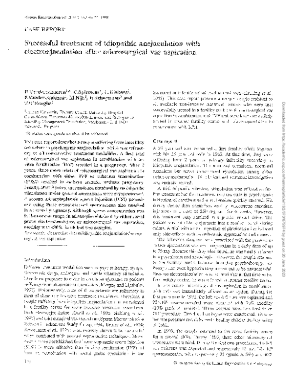 (PDF) Successful treatment of idiopathic anejaculation with ...