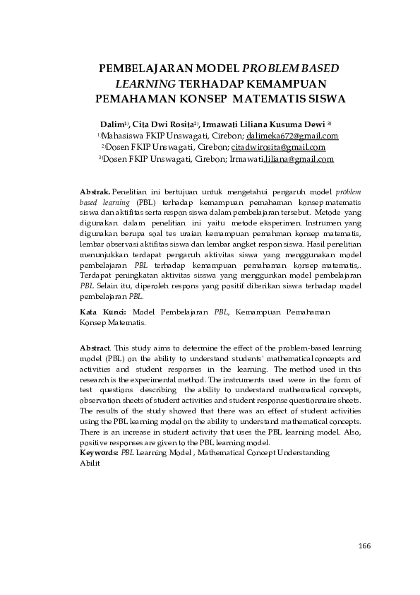 (PDF) … Pembelajaran Model Problem Based Learning Terhadap Hasil Belajar Matematika Pada ...