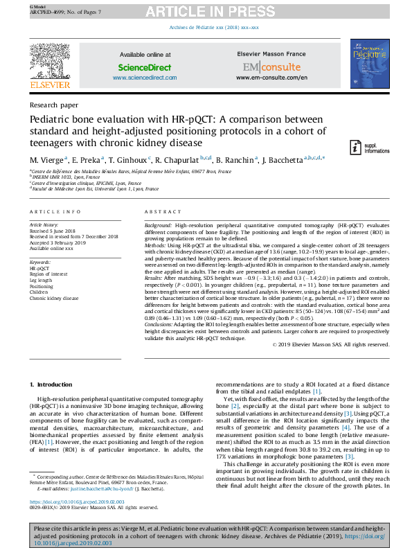 (PDF) Pediatric bone evaluation with HR-pQCT: A comparison between ...