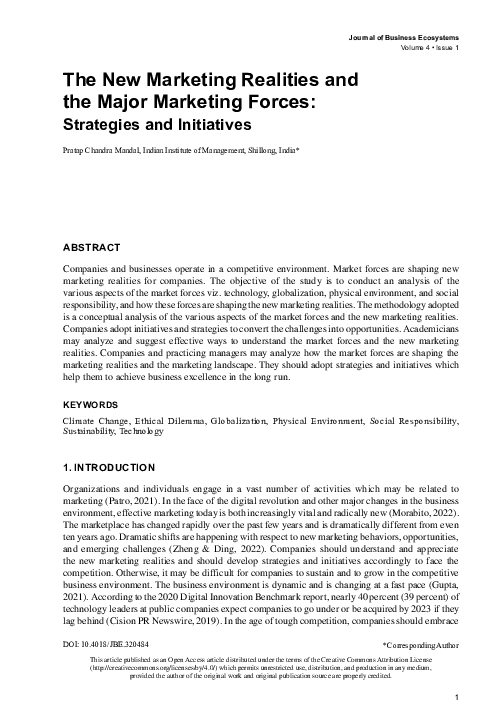 (PDF) The New Marketing Realities and the Major Marketing Forces