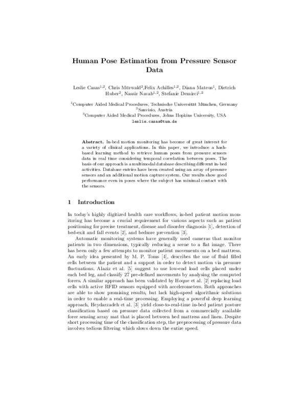 (PDF) Human Pose Estimation from Pressure Sensor Data