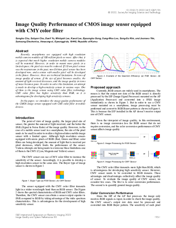 (PDF) Image quality performance of CMOS image sensor equipped with CMY ...