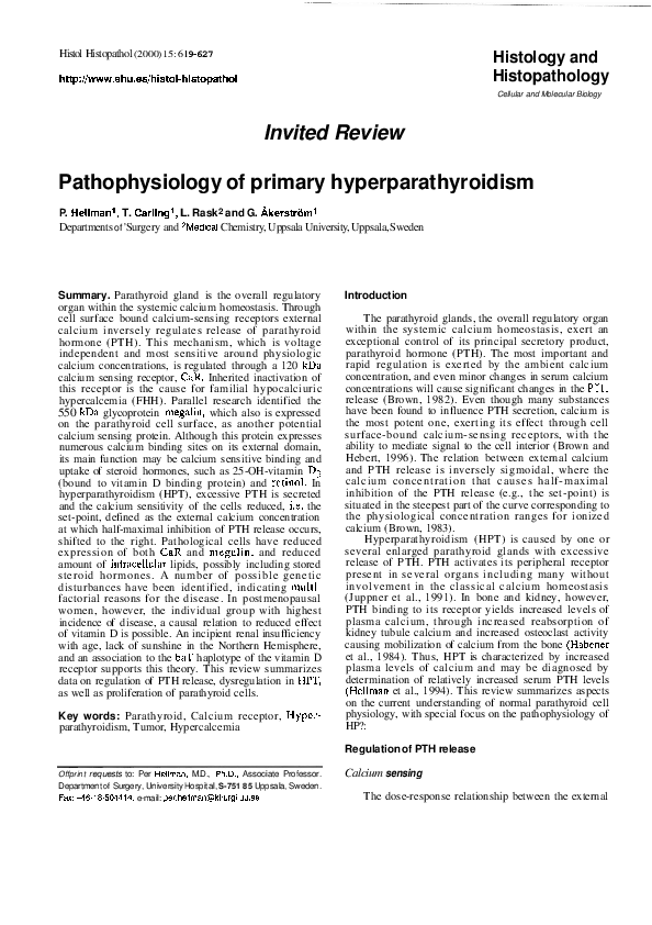 (PDF) Pathophysiology of primary hyperparathyroidism