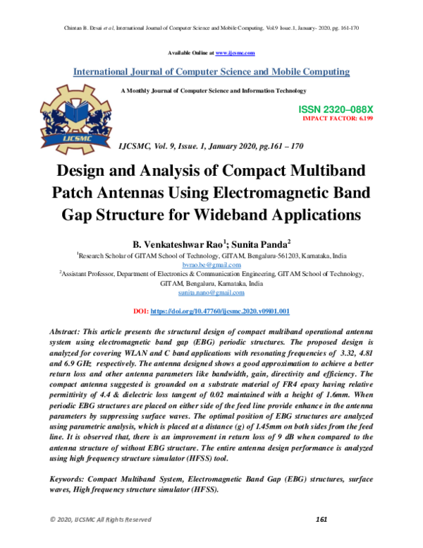 (PDF) Design and Analysis of Compact Multiband Patch Antennas Using ...
