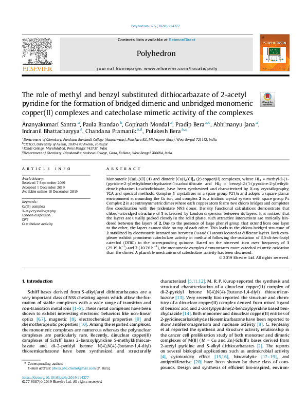 (PDF) The role of methyl and benzyl substituted dithiocarbazate of 2 ...