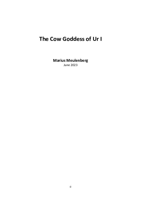 (PDF) The Cow Goddess of Ur I