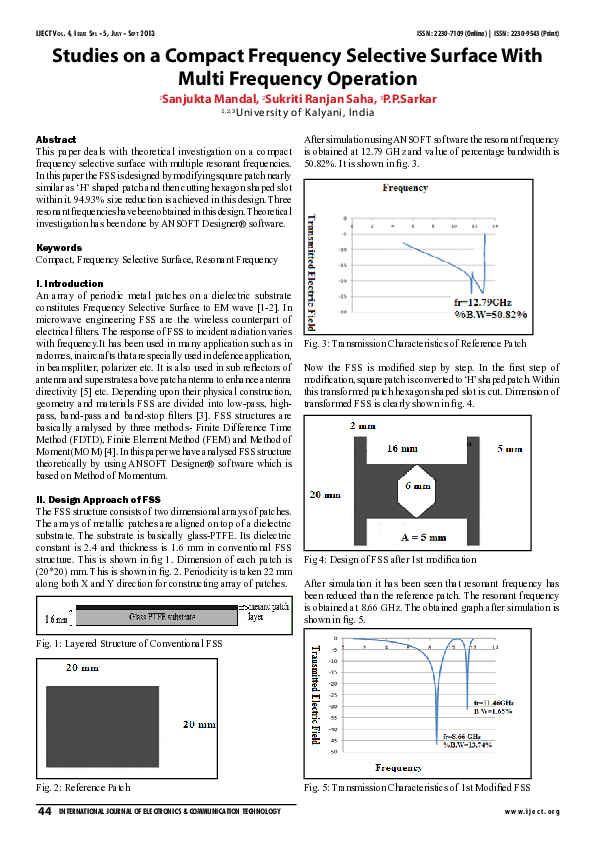 Pdf A Compact Frequency Selective Surface With Multi Frequency Operation