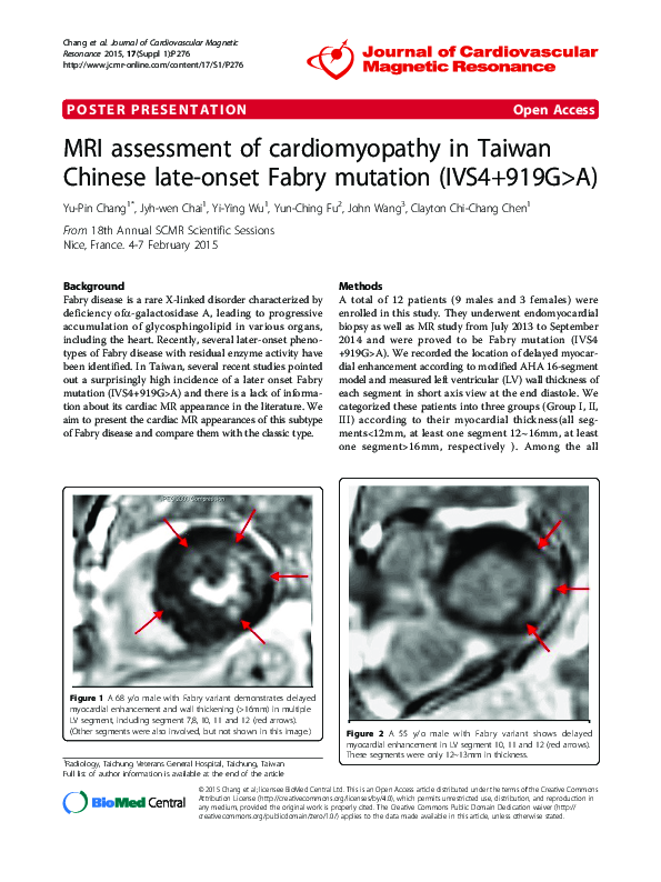 (PDF) MRI assessment of cardiomyopathy in Taiwan Chinese late-onset ...