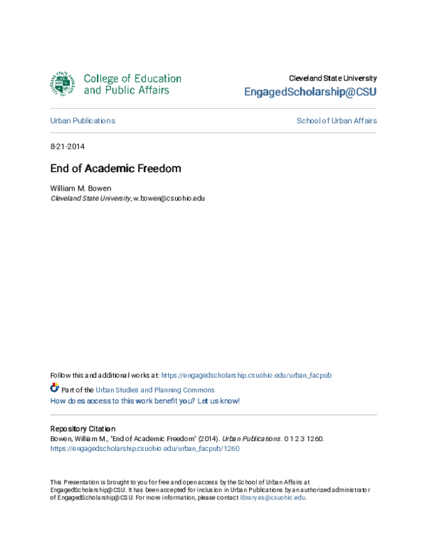 (PDF) End of Academic Freedom