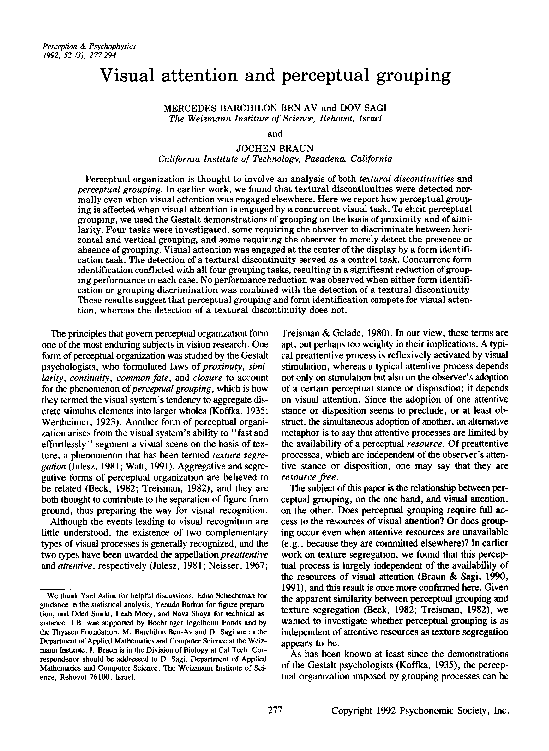 (PDF) Visual attention and perceptual grouping