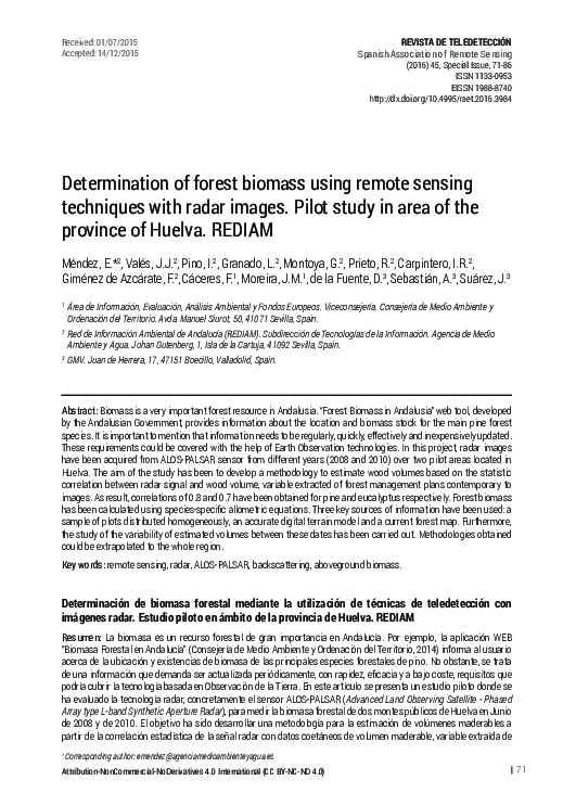 (PDF) Determinación de biomasa forestal mediante la utilización de ...