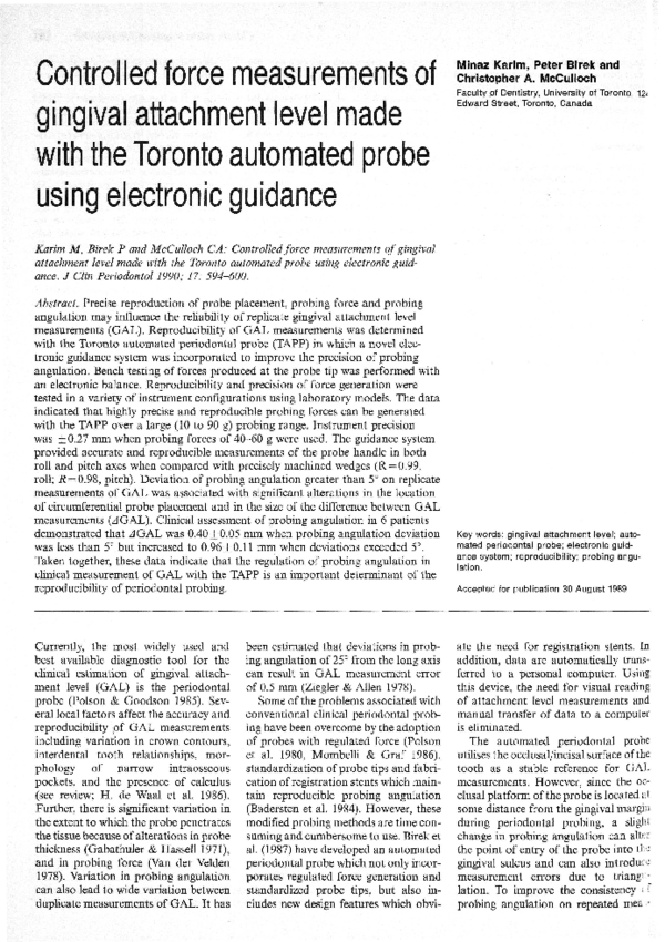 (PDF) Controlled force measurements of gingival attachment level made ...