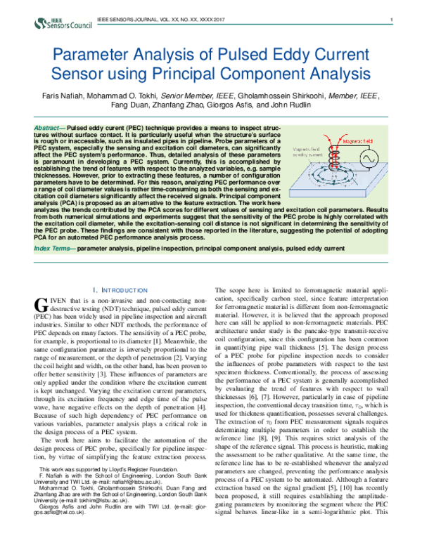 (PDF) Parameter Analysis of Pulsed Eddy Current Sensor Using Principal ...