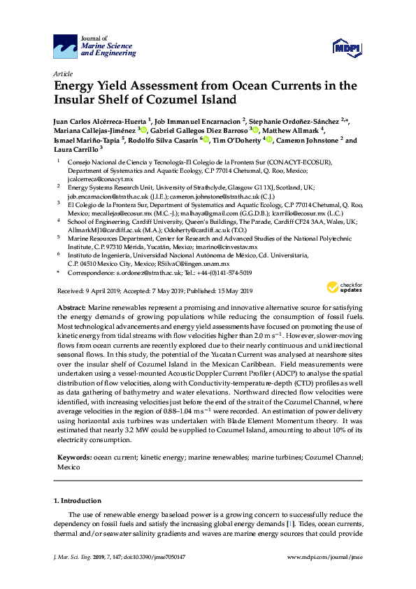 (PDF) Energy Yield Assessment from Ocean Currents in the Insular Shelf ...
