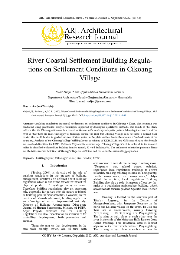 (PDF) River Coastal Settlement Building Regulations on Settlement ...