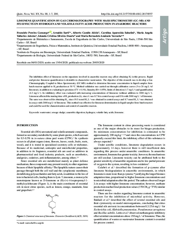 (PDF) Limonene Quantification by Gas Chromatography with Mass ...