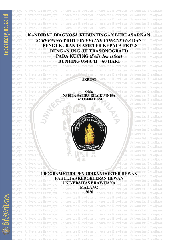 (PDF) Kandidat Diagnosa Kebuntingan Berdasarkan Screening Protein ...
