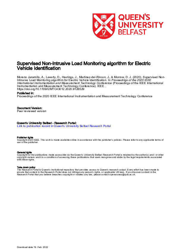 (PDF) Supervised Non-Intrusive Load Monitoring Algorithm for Electric Vehicle Identification