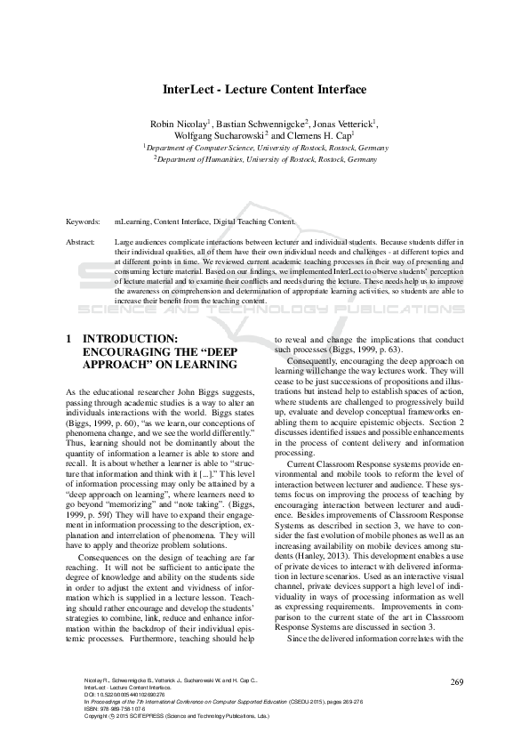 (PDF) InterLect - Lecture Content Interface