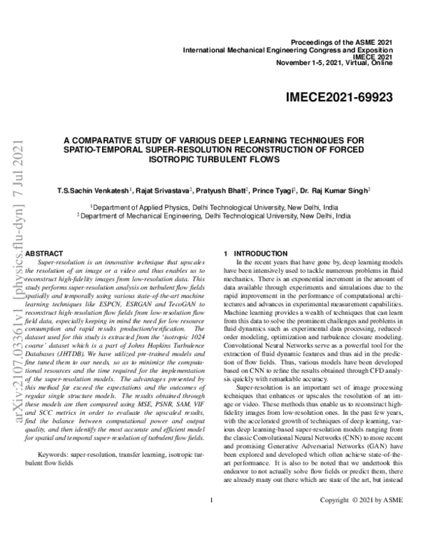 (PDF) A Comparative Study of Various Deep Learning Techniques for Spatio-Temporal Super ...