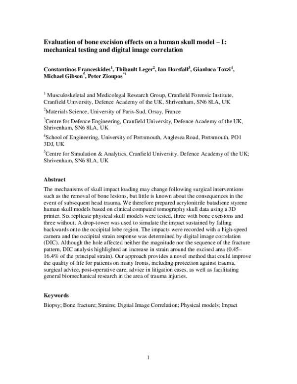 (PDF) Evaluation of bone excision effects on a human skull model – I ...