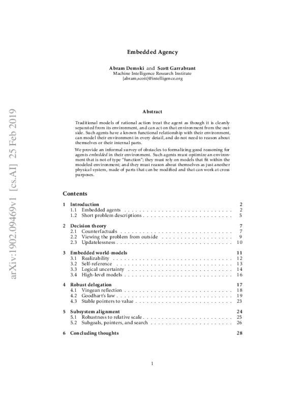 (PDF) Embedded Agency