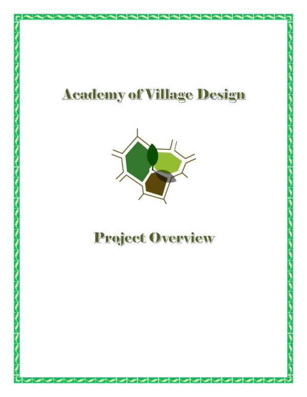 (PDF) Academy of Village Design: Project Overview