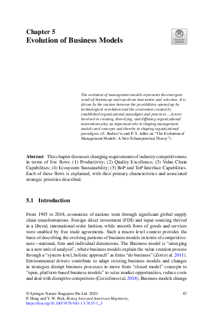 (PDF) Evolution of Business Models