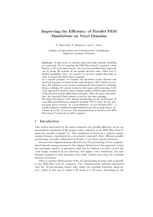 (PDF) Improving the Efficiency of Parallel FEM Simulations on Voxel Domains