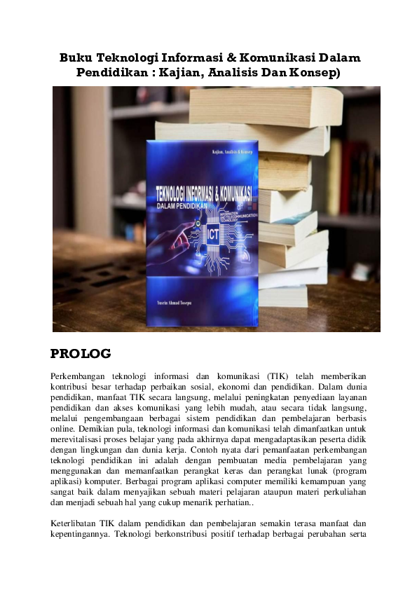 (PDF) Teknologi Informasi & Komunikasi Dalam Pendidikan : Kajian, Analisis Dan Konsep