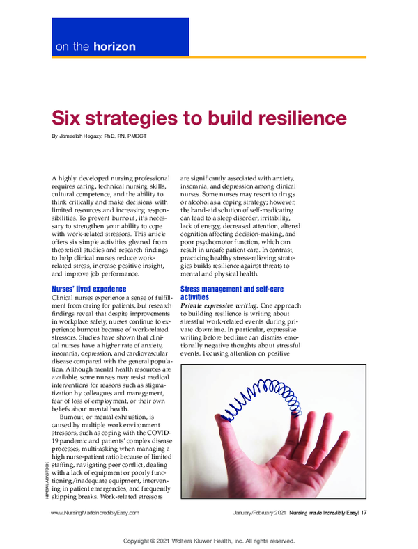 (PDF) Six strategies to build resilience