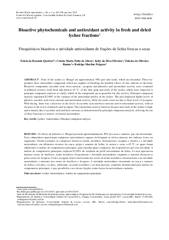 (PDF) Bioactive phytochemicals and antioxidant activity in fresh and ...