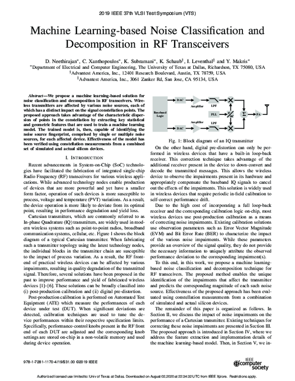 (PDF) Machine Learning-based Noise Classification and Decomposition in RF Transceivers | kiruba ...