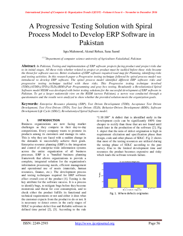 (PDF) Progressive Testing for ERP in Pakistan