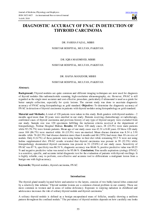 (PDF) Diagnostic Accuracy of Fnac in Detection of Thyroid Carcinoma ...
