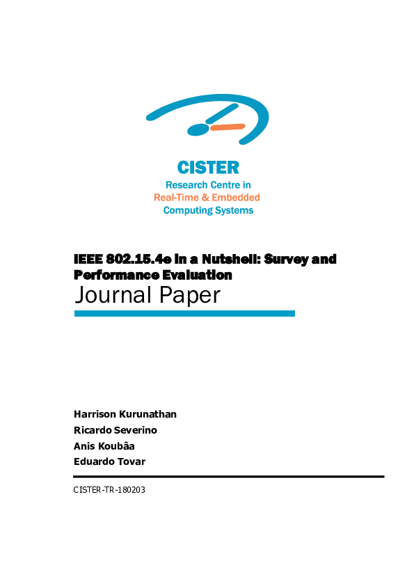 Pdf Ieee 802 15 4e In A Nutshell Survey And Performance Evaluation