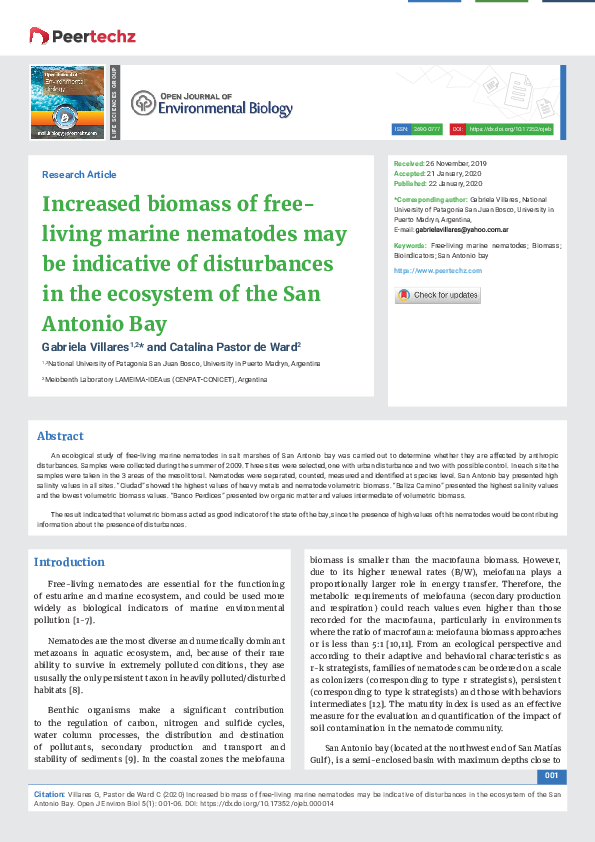 (PDF) Increased biomass of free-living marine nematodes may be ...