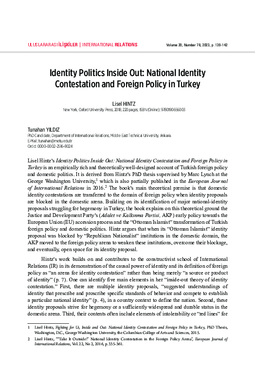 (PDF) Lisel HINTZ, Identity Politics Inside Out: National Identity ...
