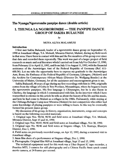(PDF) 1. Thunga la ngororombe - the panpipe dance group of Sakha ...