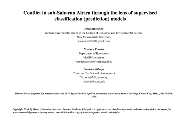(PDF) Conflict in sub-Saharan Africa through the lens of supervised ...