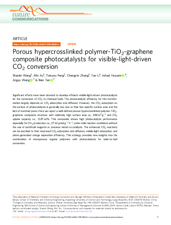 (PDF) Porous hypercrosslinked polymer-TiO2-graphene composite ...