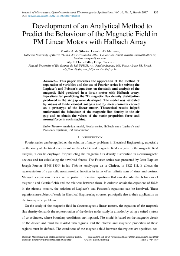 (PDF) Development of an Analytical Method to Predict the Behaviour of the Magnetic Field in PM ...