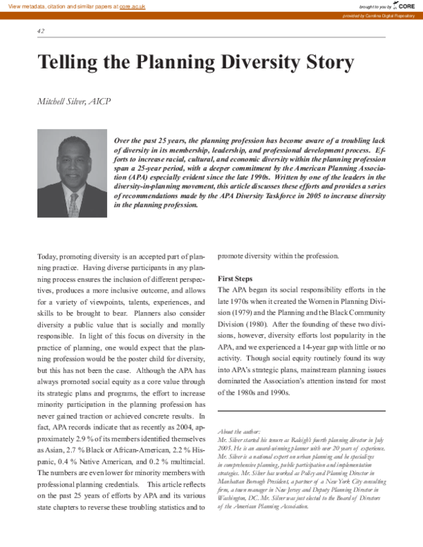 (PDF) Telling the Planning Diversity Story